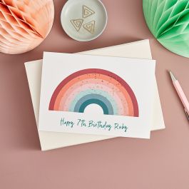 Personalised birthday card | Children's rainbow card