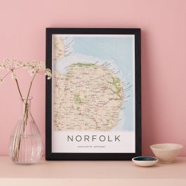 Personalised Norfolk print | Map wall art gift