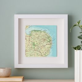 Norfolk map print gift | Framed Norfolk wall art
