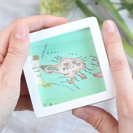 Miniature personalised map keepsake gift | Gift for him