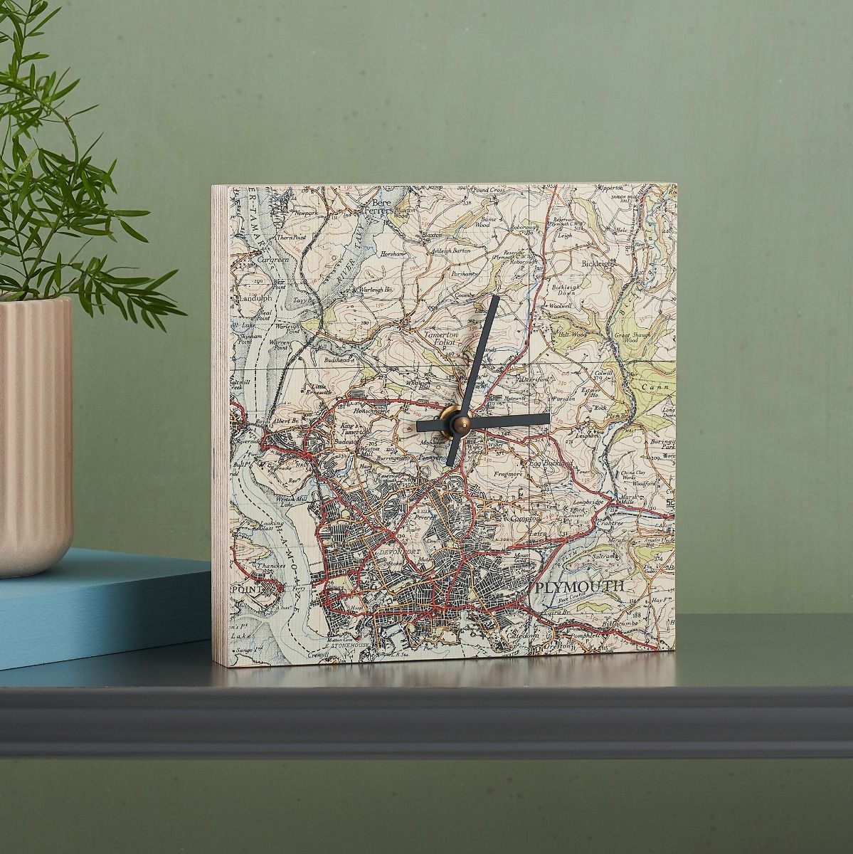 Personalised map location clock | Handmade wood wall clock